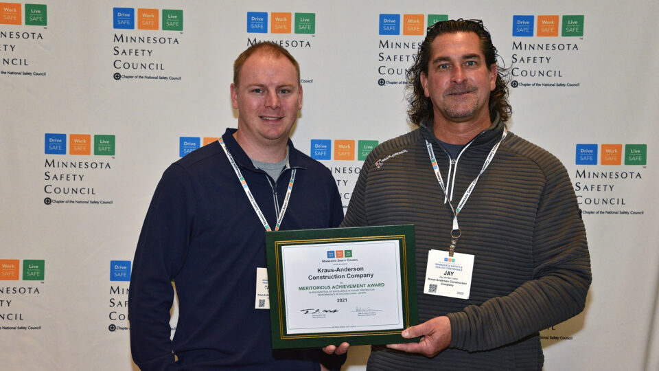 Kraus-Anderson Earns a Minnesota Governor's Safety Award